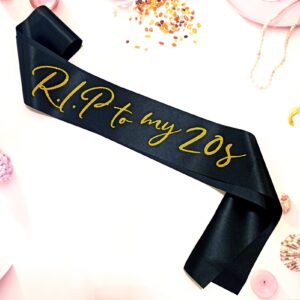 Magnusson's Garden RIP to My 20s Birthday Sash, RIP to My Youth Decorations for 30th Thirtylicious Birthday Girl, Mid-life Crisis Birthday Decor, 30 Flirty Dirty Thirty Thriving Birthday Sash