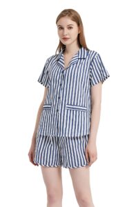 global womens pajama set short sleeve pjs for women cotton pajamas summer sleepwear