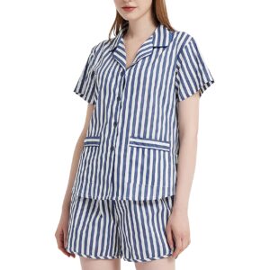 GLOBAL Womens Pajama Set Short Sleeve PJs for Women cotton Pajamas Summer Sleepwear