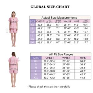 GLOBAL Womens Pajama Set Short Sleeve PJs for Women cotton Pajamas Summer Sleepwear