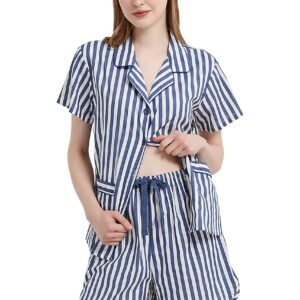 GLOBAL Womens Pajama Set Short Sleeve PJs for Women cotton Pajamas Summer Sleepwear