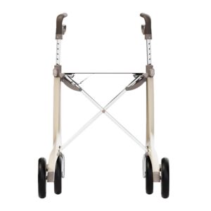 byACRE Carbon Ultralight Rollator Walker with Organizer Bag, Regular Track, 16.5" x 24" Seat (W x H), Oyster White