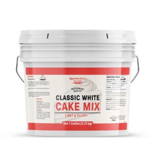 Unpretentious White Cake Mix, 1 Gallon, Classic & Traditional Baking Mix, Easy to Make, Convenient Resealable Bucket