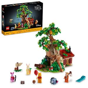 lego ideas disney winnie the pooh 21326 building set - home décor collectible gift with piglet minifigure and eeyore figure, pooh bear house opens for easy access, classic display model for adults