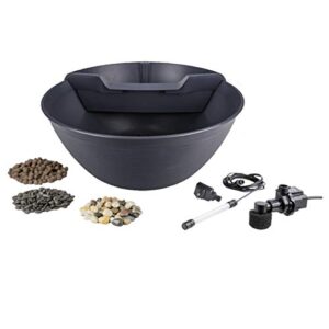 aquascape pond and waterfall kit aquagarden container water garden, steel gray