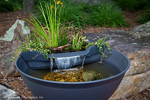 Aquascape Pond and Waterfall Kit AquaGarden Container Water Garden, Steel Gray