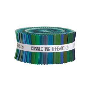 connecting threads color wheel solid precut 41 pcs 100% cotton quilting fabric bundle 2.5" strips (cool)