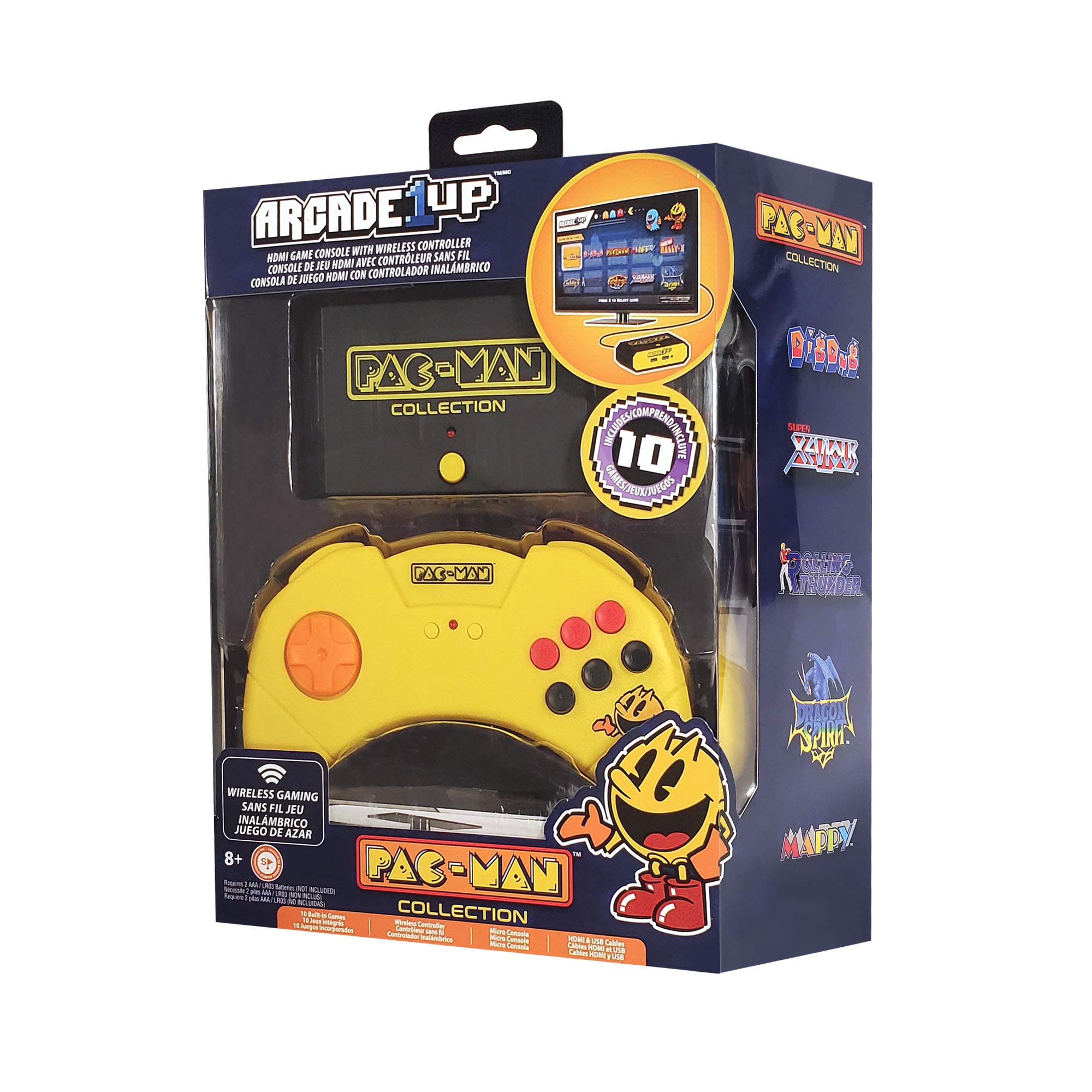 Arcade1Up Pac-Man HDMI Game Console with Wireless Controller - Includes 10 Games! - Not Machine Specific