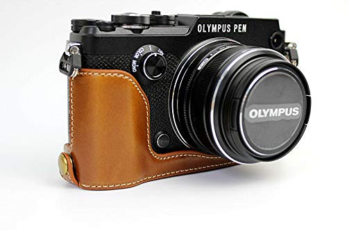 PU Leather Half Body Camera Cover Bag bottom Case For Olympus Pen-F camera ( Pen F)