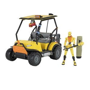 fortnite deluxe feature vehicle, crash test atk, electronic rc vehicle with 4-inch articulated dummy figure, harvesting tool, and accessory - amazon exclusive