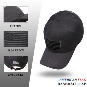 American Flag Hat Men Women Adjustable USA Baseball Cap Low Profile Plain Dad Hat Outdoor Ball Cap Dark Gray