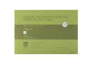 watercolor paper block, baohong academy grade watercolor block, 100% cotton, acid-free, 140lb/300gsm, cold press textured, 20 sheets per block (cold press 4.9"x7“”)