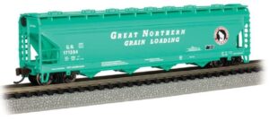 bachmann trains - acf 56' 4-bay center-flow hopper - great northern #171304 - glacier green - n scale