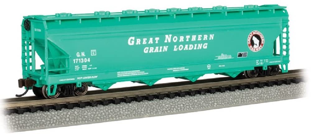 Bachmann Trains - ACF 56' 4-Bay Center-Flow Hopper - Great Northern #171304 - Glacier Green - N Scale