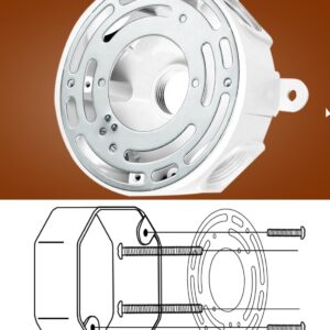 Qc 2 Pack Universal Light Fixture Mounting Bracket, 4 Inches Diameter Steel Crossbar Plate with Ground Screw for Mount Wall Light, Close to Ceiling Light, Chandelier Silver