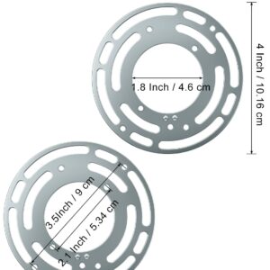 Qc 2 Pack Universal Light Fixture Mounting Bracket, 4 Inches Diameter Steel Crossbar Plate with Ground Screw for Mount Wall Light, Close to Ceiling Light, Chandelier Silver