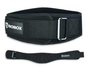 robox weight lifting belt, lumbar support, powerlifting, gym, workout, deadlift, squat, back support 6" neoprene padded self-lock buckle belt for men and women (small)