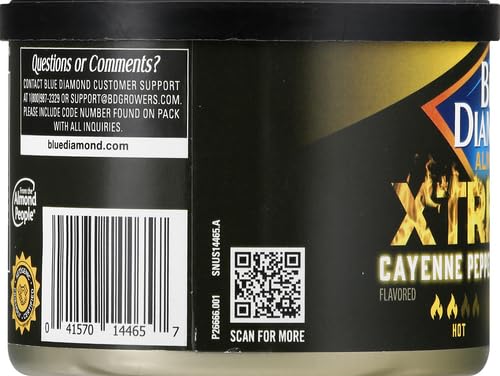 Blue Diamond Almonds XTREMES Cayenne Pepper Flavored Snack Nuts, 6 Oz Resealable Cans (Pack of 1)