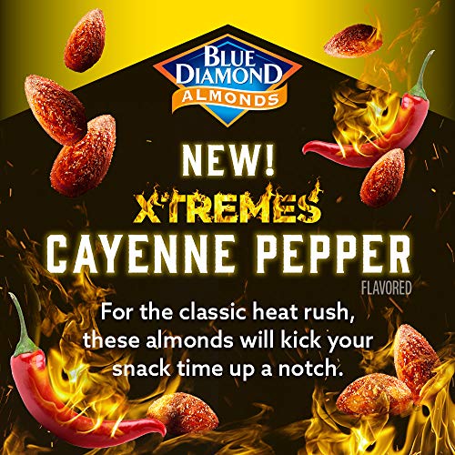 Blue Diamond Almonds XTREMES Cayenne Pepper Flavored Snack Nuts, 6 Oz Resealable Cans (Pack of 1)