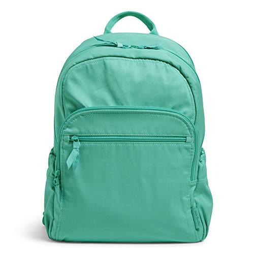 Vera Bradley Women's Cotton Campus Backpack, Turquoise Sky - Recycled Cotton, One Size