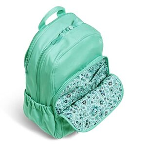 Vera Bradley Women's Cotton Campus Backpack, Turquoise Sky - Recycled Cotton, One Size