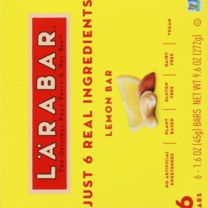 Larabar Lemon Bar, Gluten Free Vegan Fruit & Nut Bar, 1.6 oz Bars, 6 Ct