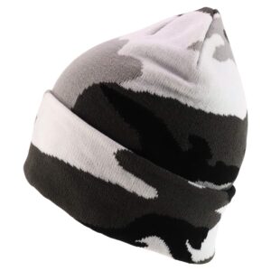 trendy apparel shop winter camo cuff folded beanie hat - urban