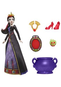 disney princess evil queen fashion doll, accessories and removable clothes, disney villains toy for kids 5 years old and up