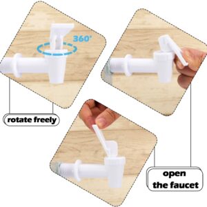 Replacement Cooler Faucet Water Bottle Jug Reusable Tap Spout Beverage Lever Pour Dispenser Valve Gravity Water Spigot Plastic Spigot （4 pieces of White）