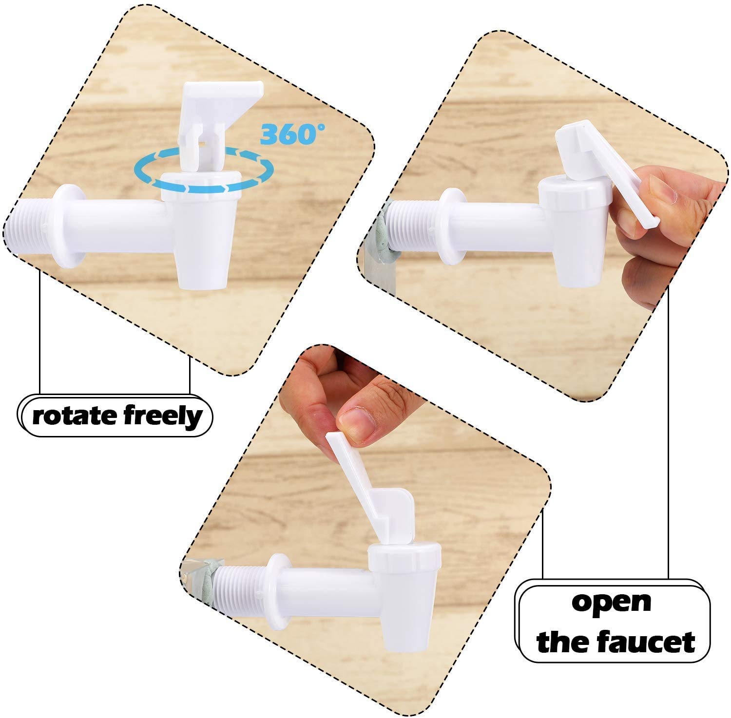 Replacement Cooler Faucet Water Bottle Jug Reusable Tap Spout Beverage Lever Pour Dispenser Valve Gravity Water Spigot Plastic Spigot （4 pieces of White）