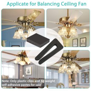 Ceiling Fan Balancing Kit 24PCS Fan Balance Kit Upgraded 16PCS Strong Glue Ultra Thin 5g Ceiling Fan Balancing Weights Kits,8 PCS Plastic Reusable Resilient Fan Balancing Clips Weights Balance Kit