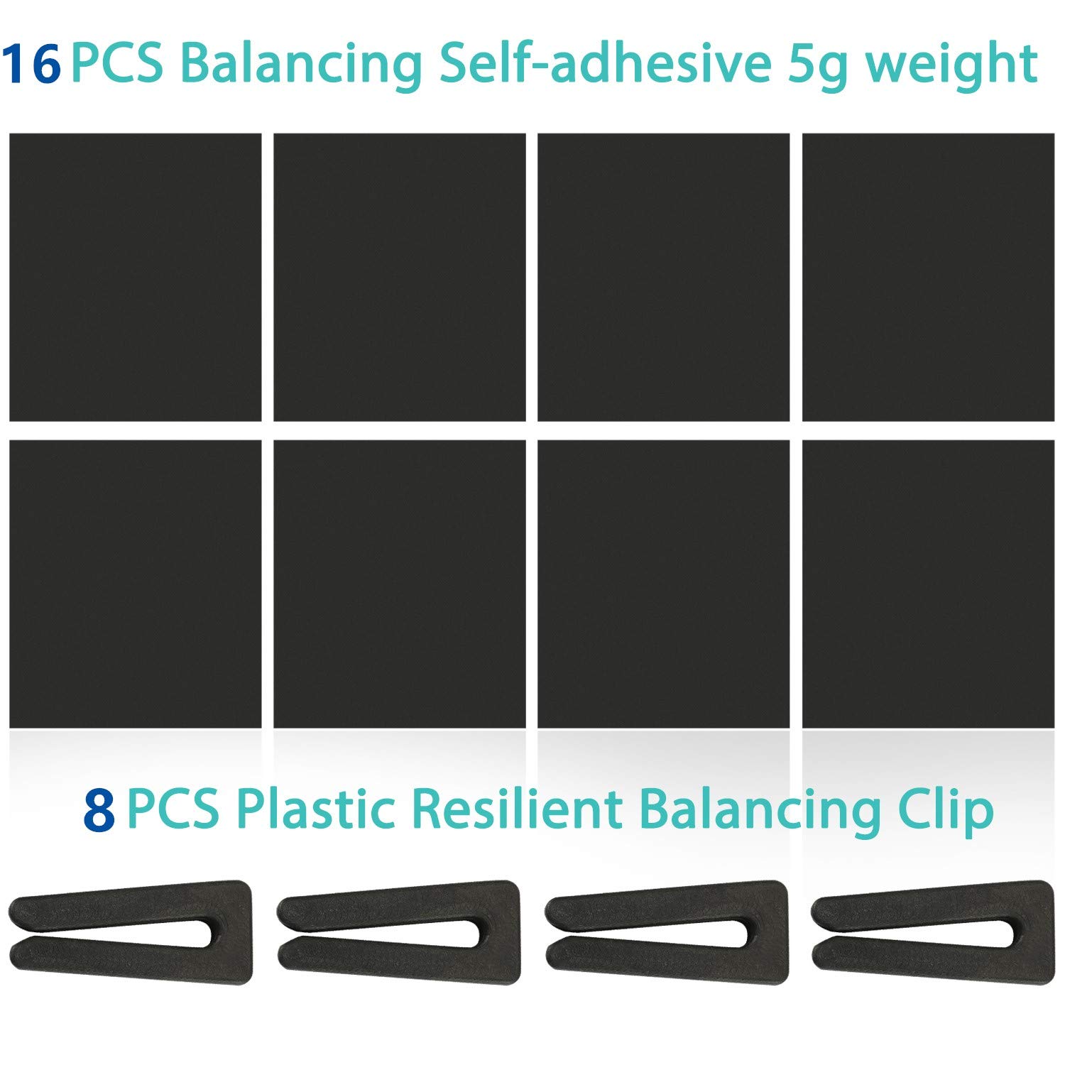 Ceiling Fan Balancing Kit 24PCS Fan Balance Kit Upgraded 16PCS Strong Glue Ultra Thin 5g Ceiling Fan Balancing Weights Kits,8 PCS Plastic Reusable Resilient Fan Balancing Clips Weights Balance Kit