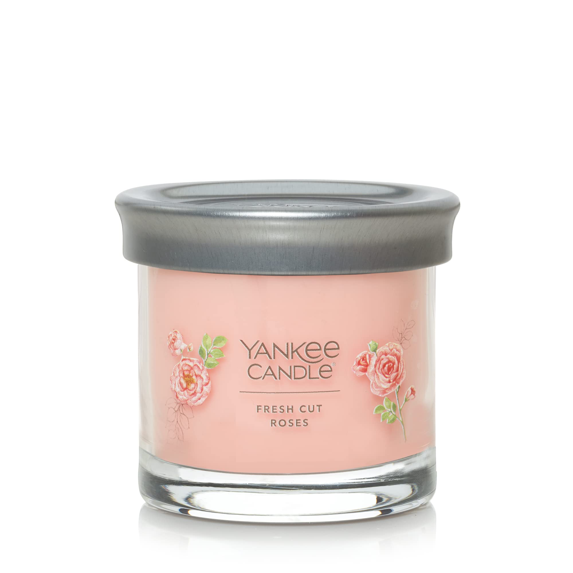 Yankee Candle Fresh Cut Roses Scented, Signature 4.3oz Small Tumbler Single Wick Candle, Over 20 Hours of Burn Time