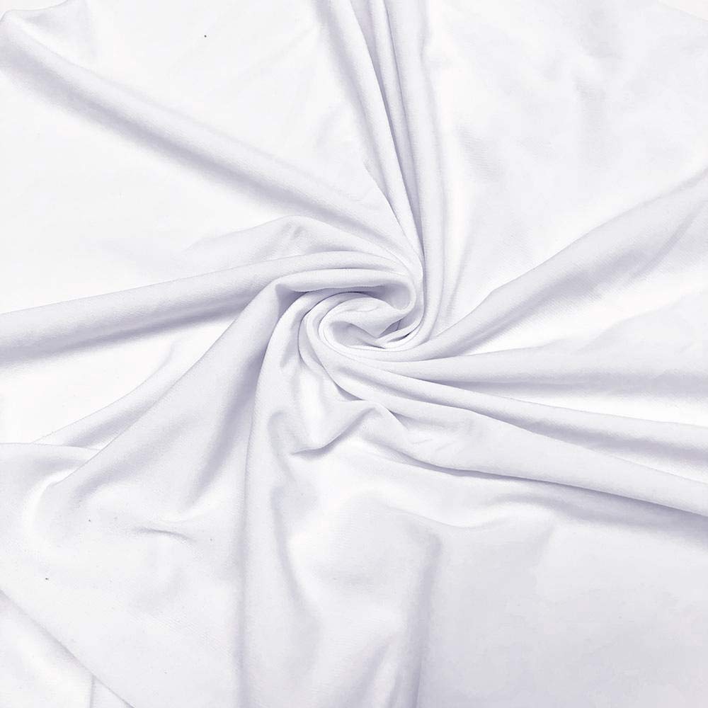 ITY Fabric | 2 Yards | Jersey Spandex Knit Fabric | Stretchy | Anti-Wrinkle, Breathable | 60" Wide | Apparel, Dress, Top, Skirt (White, 2 Yards)