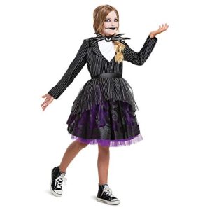 disguise jack skellington costume for girls, official disney nightmare before christmas costume, kids and tween size dress up tutu, extra large (14-16)