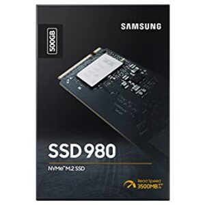 SAMSUNG 980 SSD 500GB PCle 3.0x4, NVMe M.2 2280, Internal Solid State Drive, Storage for PC, Laptops, Gaming and More, HMB Technology, Intelligent Turbowrite, Speeds up-to 3,500MB/s, MZ-V8V500B/AM