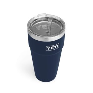 yeti rambler 26 oz straw cup, vacuum insulated, stainless steel with straw lid, navy