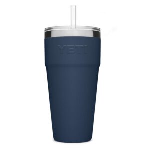 YETI Rambler 26 oz Straw Cup, Vacuum Insulated, Stainless Steel with Straw Lid, Navy