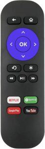 remote control compatible with roku 1, roku 2, roku 3, roku 4, (hd, lt, xs, xd), roku express, premiere 3900rw 3910rw 4620rw 3700rw 3710rw 3710xb 3900xb 4620xb 3930x