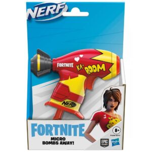 nerf fortnite micro blaster bombs away! gun with 2 elite darts