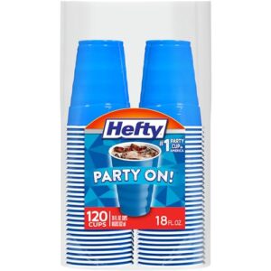 hefty marine blue 18 ounce party cups, 120 count