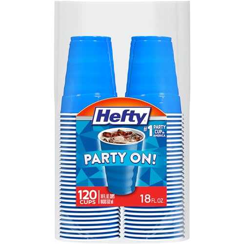 Hefty Marine Blue 18 Ounce Party Cups, 120 Count