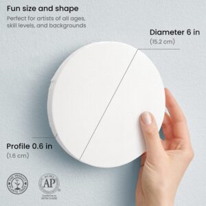 ARTEZA Round Stretched Canvas, 6 Inch Diameter, Pack of 12, Blank White Canvas Boards for Acrylic, Oil and Gouache Painting