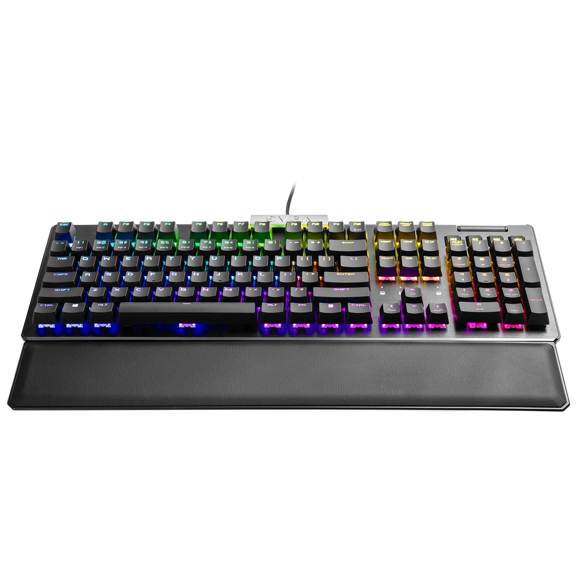 EVGA Z15 RGB USB Gaming Keyboard, RGB Backlit LED, Hotswappable Mechanical Kailh Speed Silver Switches (Linear), 821-W1-15US-KR, Black