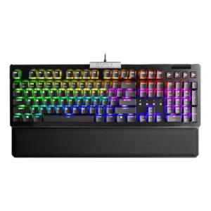 EVGA Z15 RGB USB Gaming Keyboard, RGB Backlit LED, Hotswappable Mechanical Kailh Speed Silver Switches (Linear), 821-W1-15US-KR, Black