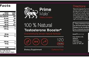 Prime Male Natural Testosterone Booster 120 Capsules