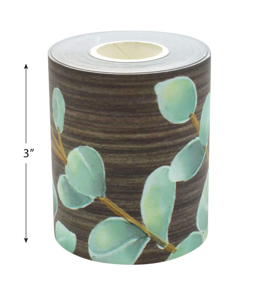 Teacher Created Resources Eucalyptus Straight Rolled Border Trim - 50ft - Decorate Bulletin Boards, Walls, Desks, Windows, Doors, Lockers, Schools, Classrooms, Homeschool & Offices