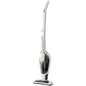 electrolux ergorapido stick cleaner lightweight cordless vacuum with led nozzle lights and turbo battery power, for carpets and hard floors, in, satin white