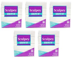 sculpey oven-bake clay pack of 5 – white - great for school and art projects – 2 ounce