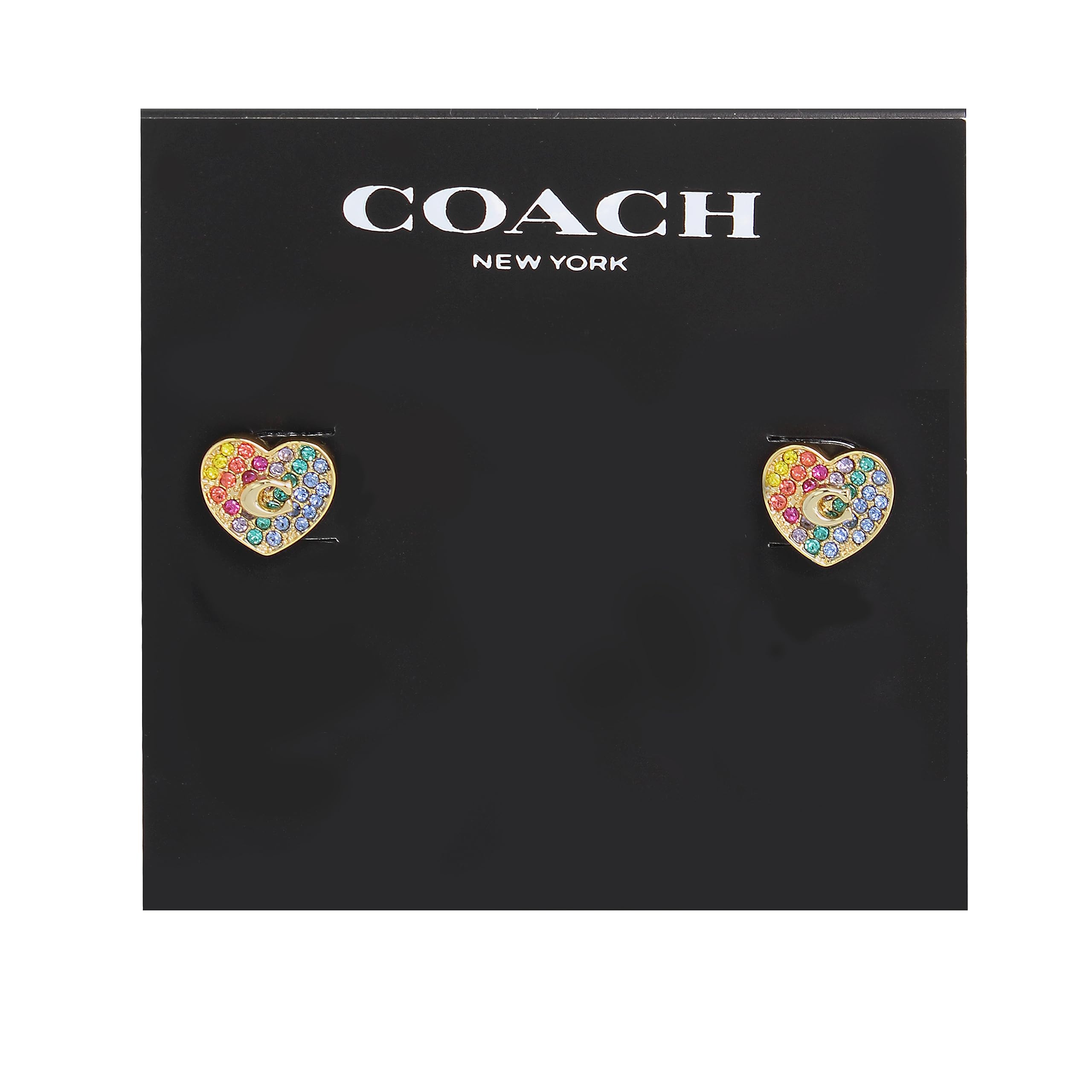 Coach Women's Pave Heart Stud Earrings